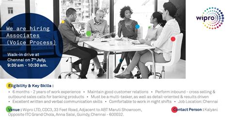 We Are Hiring At Chennai Associates Voice Process Walk In Drive On