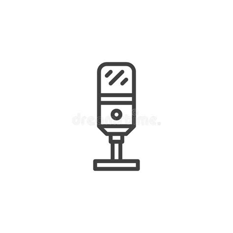 Microphone Line Icon Stock Vector Illustration Of Design 257231489