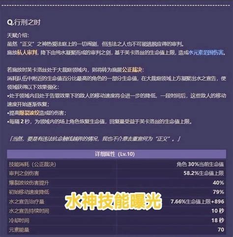 原神40楓丹水神芙卡洛斯、芙寧娜爆料水神技能強度一覽18183新游戲