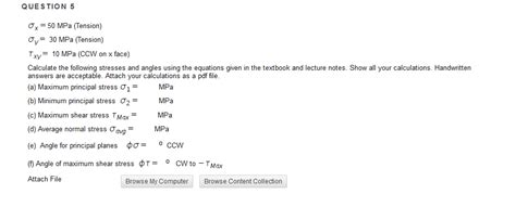 Solved QUESTION MPa Tension σ MPa Tension Txy Chegg com