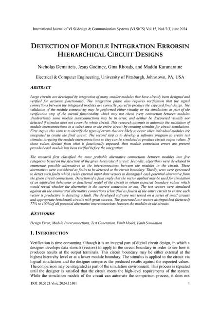 Detection Of Module Integration Errorsin Hierarchical Circuit Designs