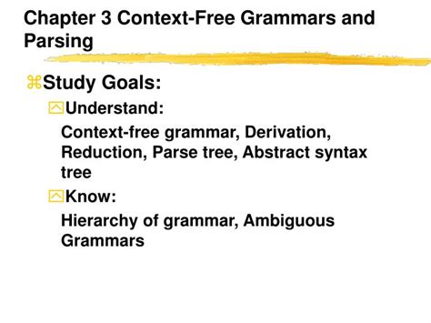 Ppt Chapter 3 Context Free Grammars And Parsing Powerpoint