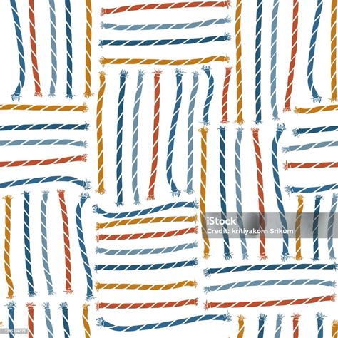 선원 로프 일러스트 벡터 Eps10의 복고풍 원활한 패턴 패션 직물 웹 벽지 포장 커버 및 모든 인쇄를위한 디자인 골동품에 대한