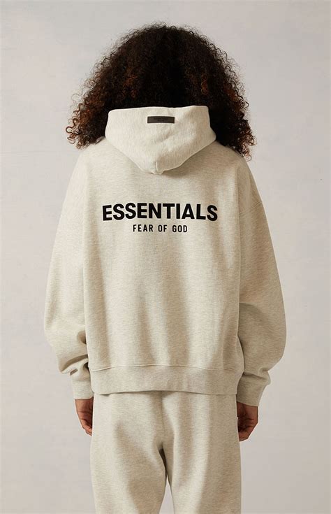 Essentials Fear Of God Light Oatmeal Hoodie Pacsun