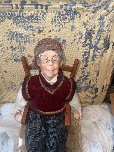 Vintage Porcelain Old Man Rocking Chair Etsy