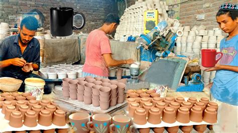 How Tea Cups Are Made Mass Production In Factory Ceramic Mugs Making