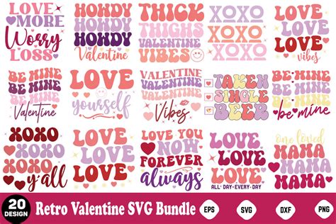 Valentines Day Retro Svg Bundle Graphic By Craftssvg30 · Creative Fabrica