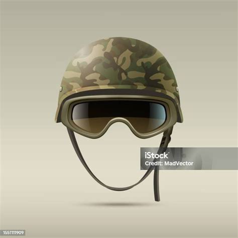 벡터 3d 현실적인 군사 헬멧 보호 안경 아이콘 세트 근접 촬영 헬멧 방어와 보호의 육군 상징 군인 헬멧 디자인 템플릿 스포츠 헬멧에 대한 스톡 벡터 아트 및 기타 이미지