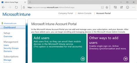 how can i connect to the microsoft intune admin console using windows