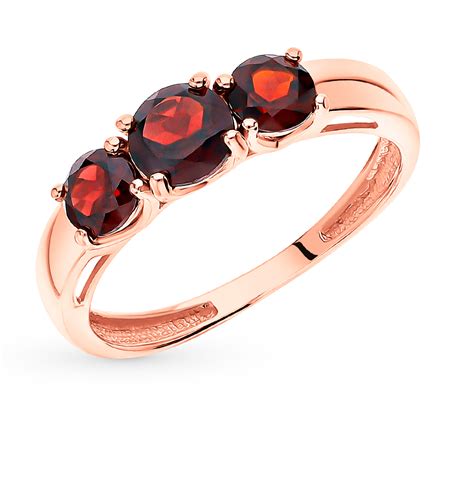 Золотое кольцо с гранатом МОСКОВСКИЙ ЦЕПЕВЯЗАЛЬНЫЙ ЗАВОД 102000193559gr розовое золото 585