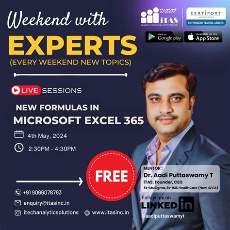Itech Analytic Solutions On Linkedin Weekendwithexperts Freetraining