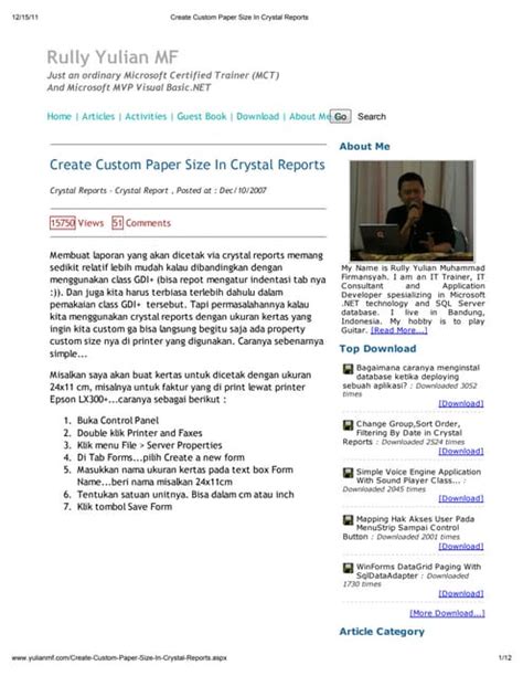 create custom paper size in crystal reports pdf