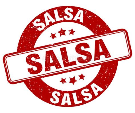 Salsa Stamp Salsa Label Round Grunge Sign Stock Illustration