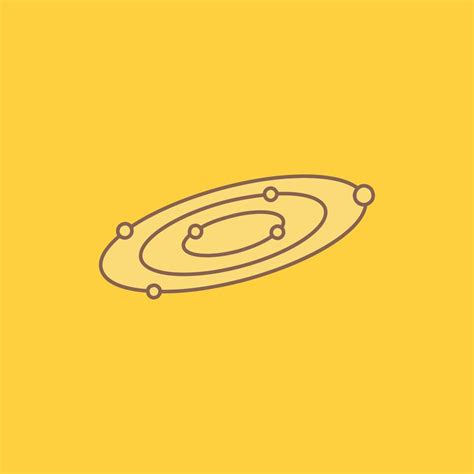 Galaxy Astronomy Planets System Universe Flat Line Filled Icon Beautiful Logo Button Over