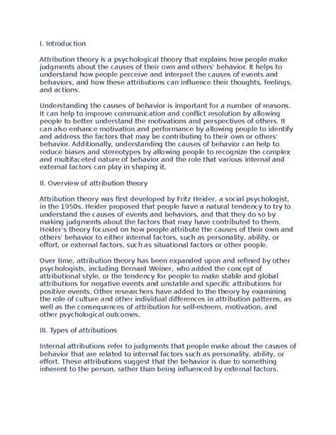 Psychology Of Social Behavior Attribution Theory I Introduction