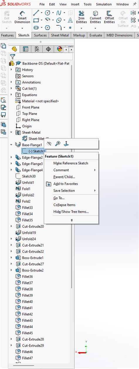 File I Created In Sw Yesterday Not Allowing Me To Edit Previous Tree