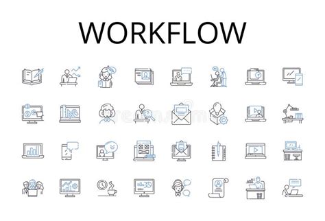 Work Procedure Line Icons Collection Systematic Multistep Sequential Structured Routinized
