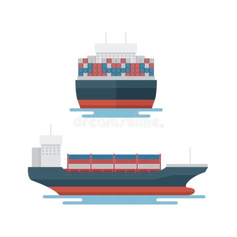Logistics Container Cargo Freight Ship For Import Export Vector Stock