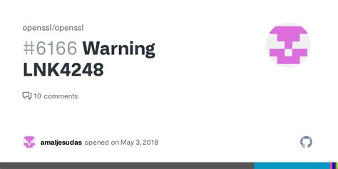 Warning Lnk4248 · Issue 6166 · Opensslopenssl · Github