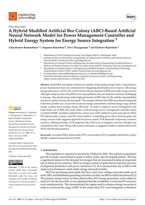 Pdf A Hybrid Modified Artificial Bee Colony Abc Based Artificial