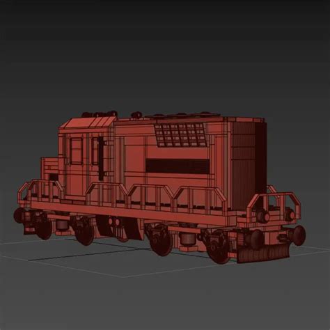 Train Lego Locomotive Red 3d Model