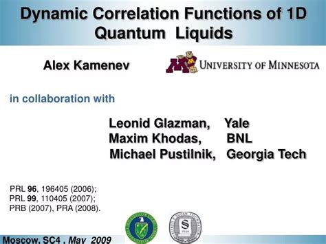 Ppt Dynamic Correlation Functions Of 1d Quantum Liquids Powerpoint