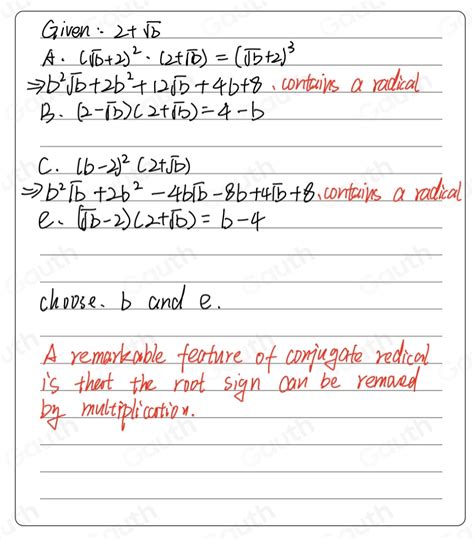 solved the conjugate of sqrt b 2 is a sqrt b 2 2 b 2 sqrt b c