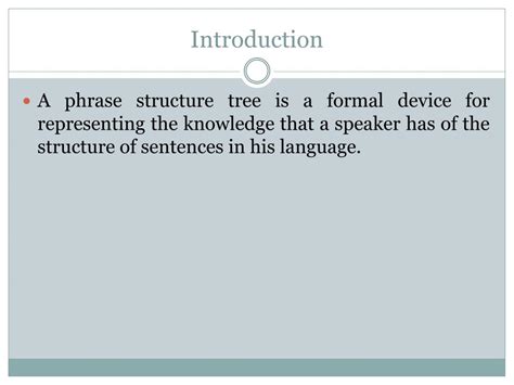 PPT Phrase S Tructure Rules Drawing Trees PowerPoint Presentation ID