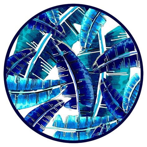 Italian Contemporary Underplates Banano Leaves Ocean Colors Set Of 4