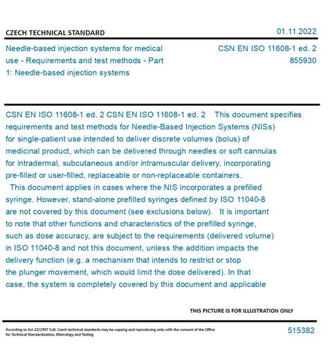 Csn En Iso 11608 1 Ed 2 Needle Based Injection Systems For Medical Use Requirements And