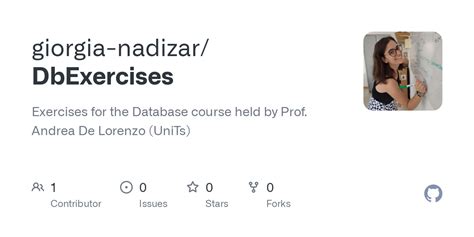 Github Giorgia Nadizardbexercises Exercises For The Database Course Held By Prof Andrea De