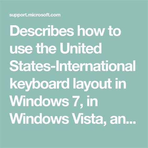 How To Use The United States International Keyboard Layout In Windows 11 International