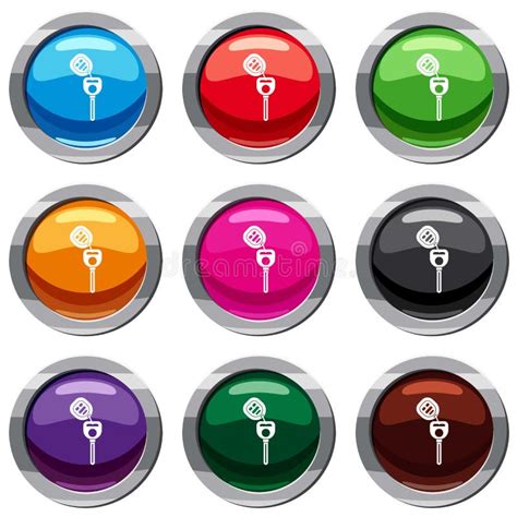 car key with remote control set 9 collection stock vector