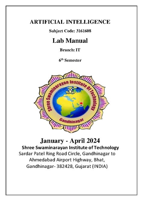 Ai Lab Manual Artificial Intelligence Subject Code 3161608 Lab
