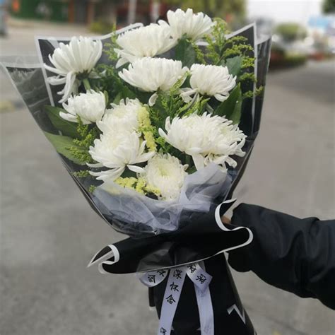泰州同城送上坟祭扫花束清明节扫墓鲜花白事丧事用花奠仪追悼花圈 ab114