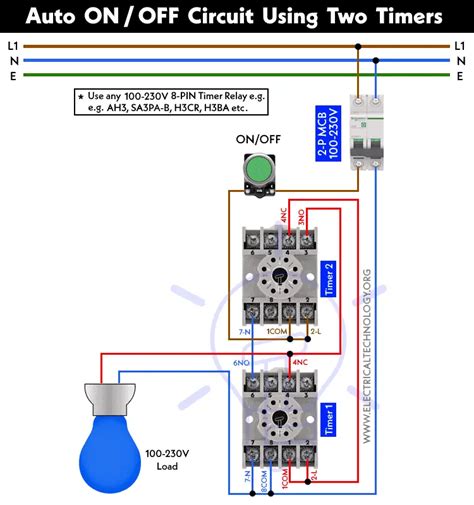 Automatic Onoff Circuit Using Two 8 Pin Timers For 1 And 3 Φ Load
