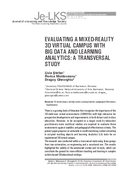 Pdf Peer Reviewed Papers Big Data Cognitive Computing And Innovative Teaching Models