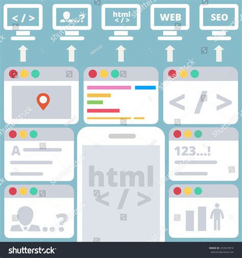 Mobile Application Optimization Programming Design Analytics Stock Vector Royalty Free