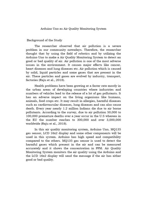 Arduino Uno As Air Quality Monitoring System Pdf