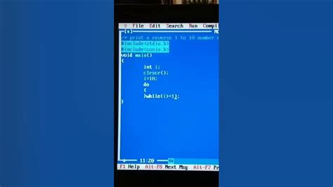Print Reverse 1 To 10 Number Using Do While Loop In C Language Youtube