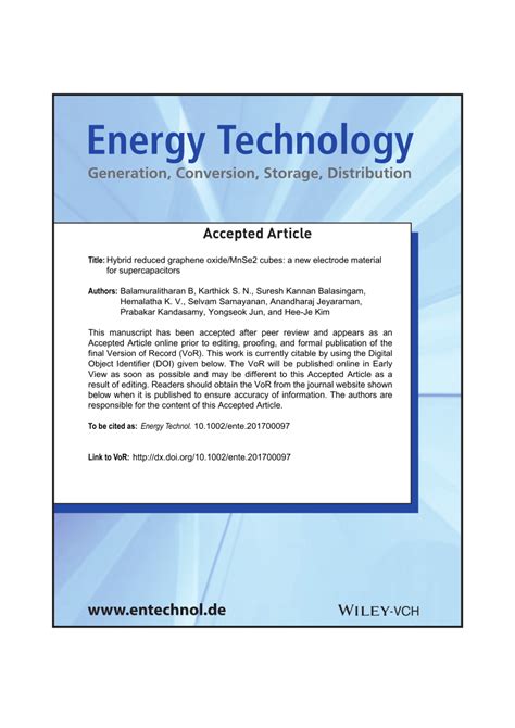 Pdf Hybrid Reduced Graphene Oxidemnse2 Cubes A New Electrode
