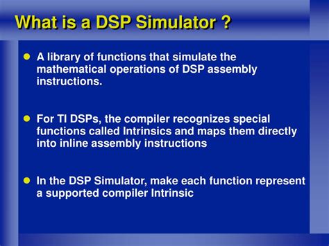Ppt Matlab Extensions For The Development Testing And Verification Of Real Time Dsp Software