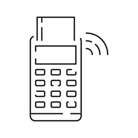 Premium Vector Pos Terminal Payment Line Icon With Credit Card And Check Outline Sign