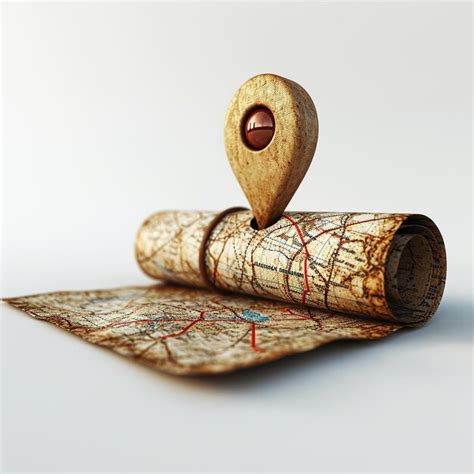 Premium AI Image Location Folded Paper Map Search Bar And Pin Isolated GPS And Navigation Symbol