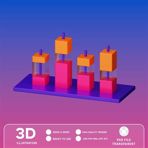 Premium Psd Psd Stacked Chart 3d Illustration