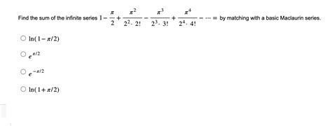 Solved Find The Sum Of The Infinite Series Chegg