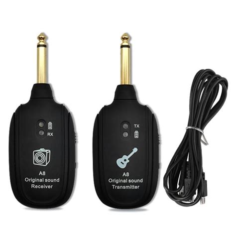 A8 기타 픽업 Uhf 오디오 송신기 수신기 일렉트릭 기타 무선 시스템 다기능 악기 부품 Aliexpress