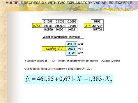 regression model with two explanatory variables multiple