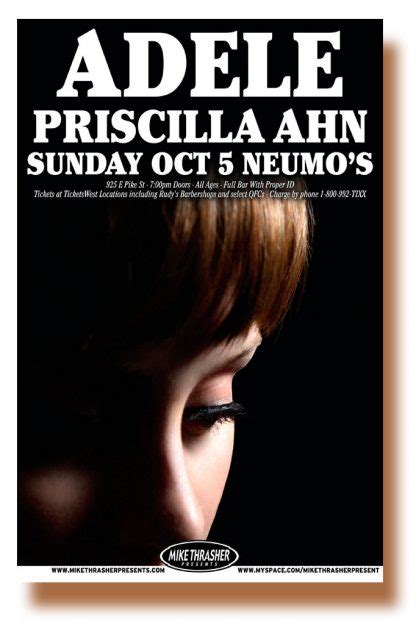 Adele Poster Concert Oct 08 Neumos 11 X 17 Inches Usa Sameday Ship Concertposter Org