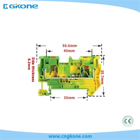 2 Pin Push Terminal Block Connector Din Rail Screw Ground Terminal